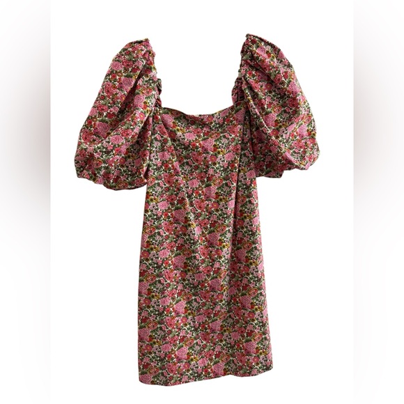 Mango | Dresses | Mango Floral Puff Sleeve Dress | Poshmark